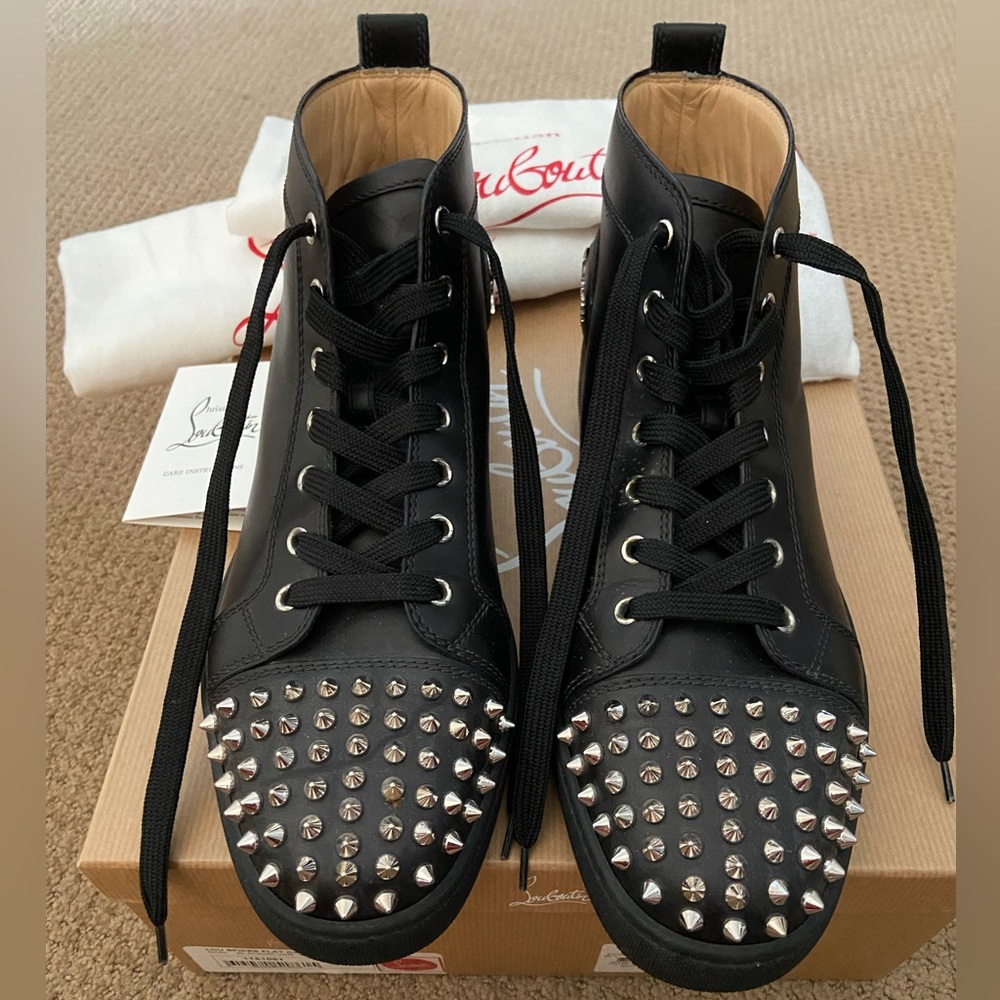 Christian Louboutin Mens Lou Spikes Flat Calf Sz. 41.… - Gem